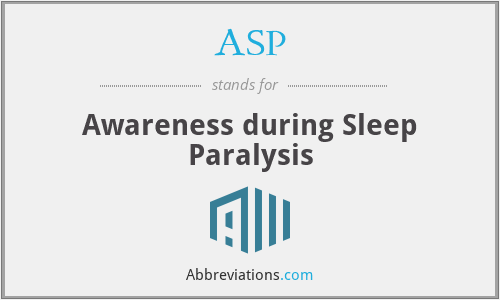 ASP - Awareness during Sleep Paralysis
