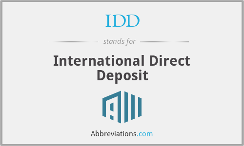 What does IDD stand for?