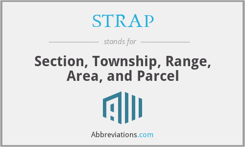 What is the abbreviation for section, township, range, area, and parcel?