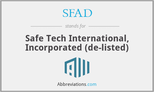 What does SFAD stand for?