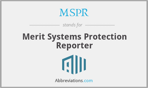 What does MSPR stand for?