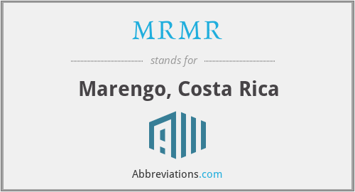 What does MRMR stand for?