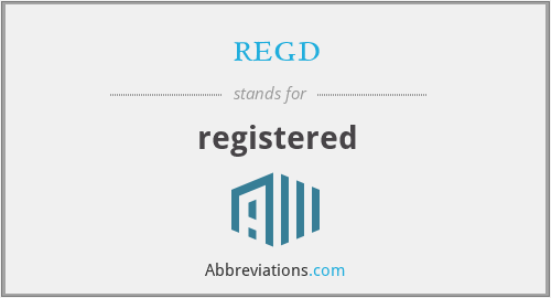 What does REGD stand for?