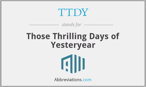 What does TTDY stand for?