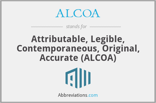 What does ALCOA stand for?