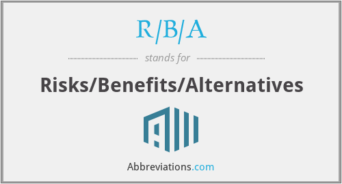 What does R/B/A stand for?