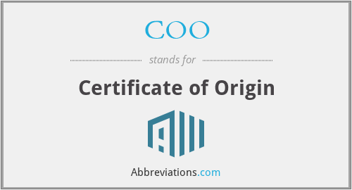 COO - Certificate of Origin