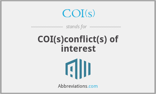 What does COI(S) stand for?