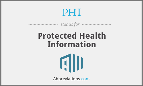 What does PHI stand for?
