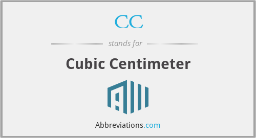 What is the abbreviation for cubic centimeter?