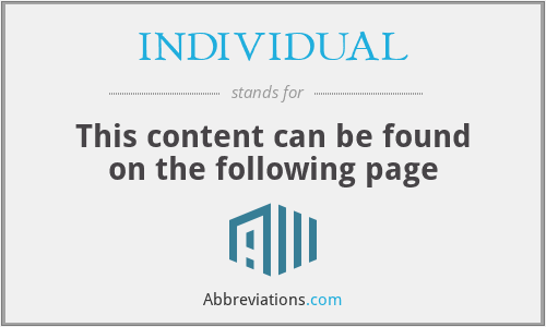 What does INDIVIDUAL stand for?