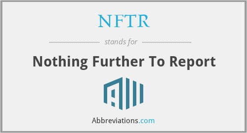 What does NFTR stand for?