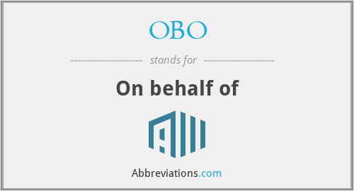 What is the abbreviation for on behalf of?