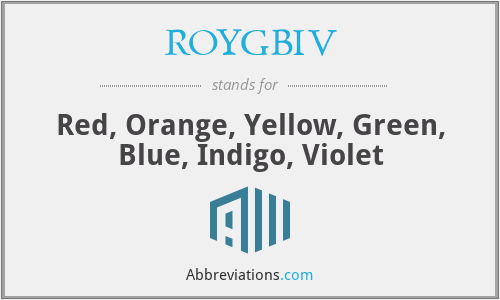 What does ROYGBIV stand for?