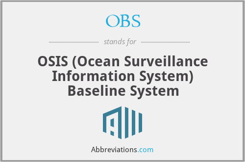 OBS - OSIS (Ocean Surveillance Information System) Baseline System