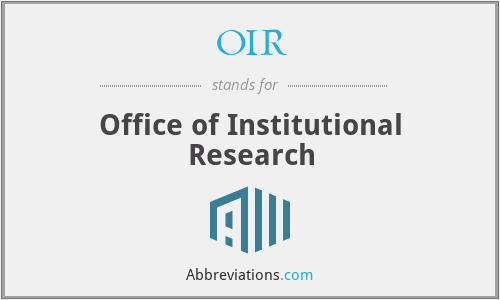 What does OIR stand for?