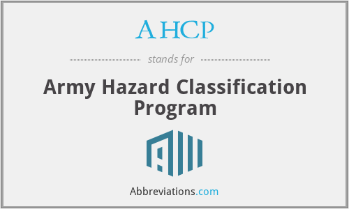 What does AHCP stand for?