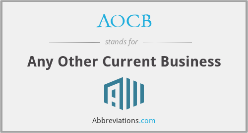 What does AOCB stand for?