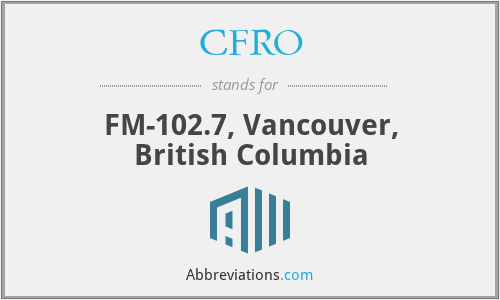 What does CFRO stand for?