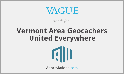 What does VAGUE stand for?