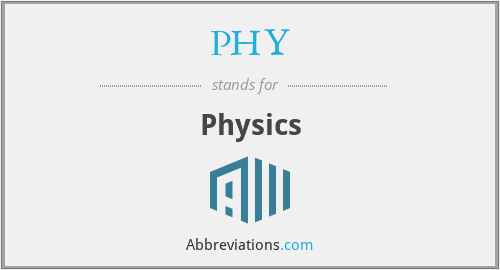 What does PHY stand for?