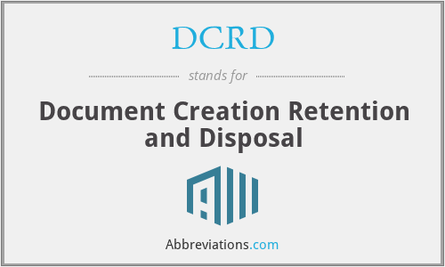 What does DCRD stand for?