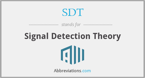 What does SDT stand for?