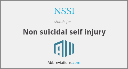 NSSI - Non suicidal self injury