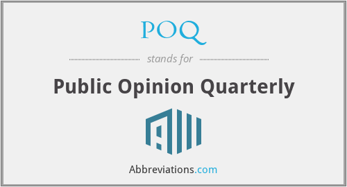 What does POQ stand for?