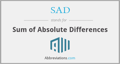 SAD - Sum of Absolute Differences