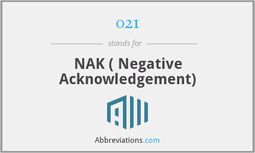 What does 021 stand for?