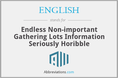 What does ENGLISH stand for?