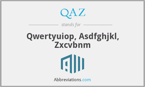 What is the abbreviation for qwertyuiop, asdfghjkl, zxcvbnm?