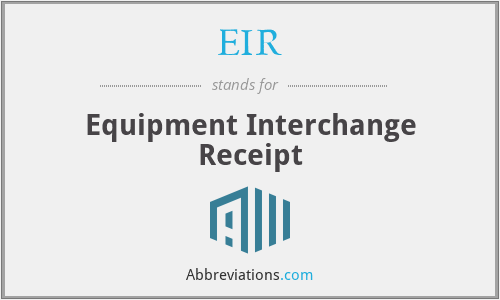EIR - Equipment Interchange Receipt