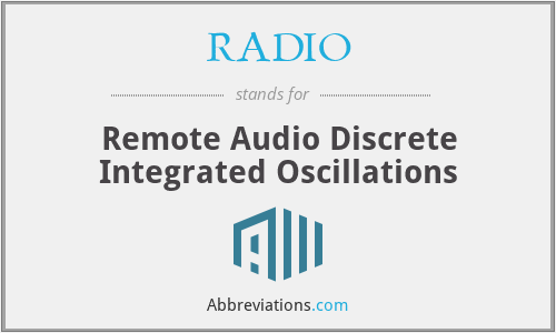 What does RADIO stand for?
