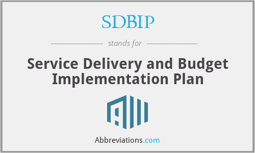 What does SDBIP stand for?