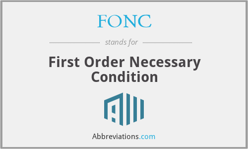 What does FONC stand for?