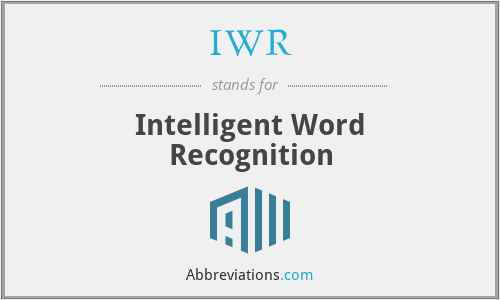 IWR - Intelligent Word Recognition