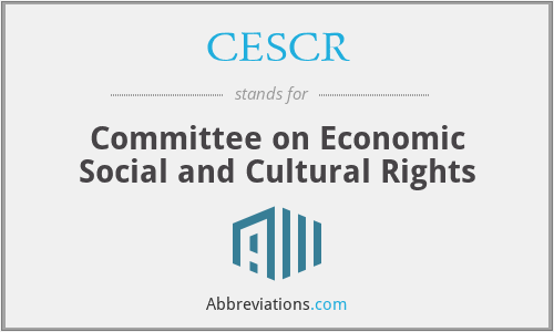 What does CESCR stand for?