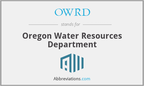 What does OWRD stand for?