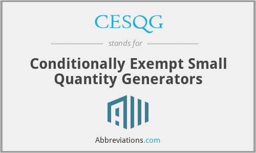 What does CESQG stand for?