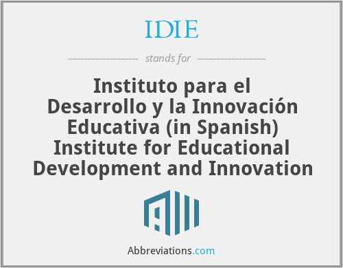 What does IDIE stand for?