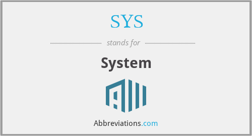 What is the abbreviation for System?