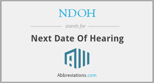 What does NDOH stand for?