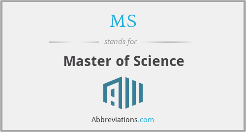 What is the abbreviation for master of science?