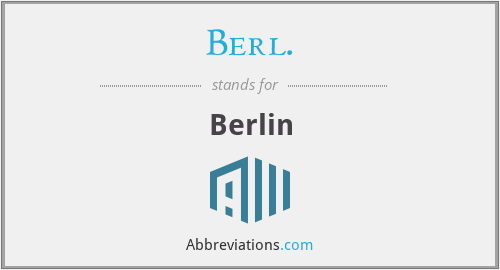 What is the abbreviation for Berlin?