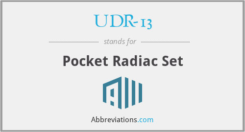 What does UDR-13 stand for?