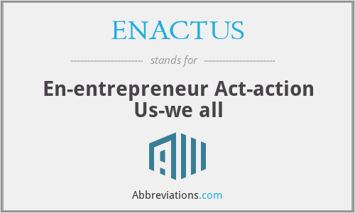 What does ENACTUS stand for?