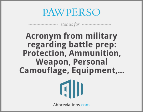 What does PAWPERSO stand for?