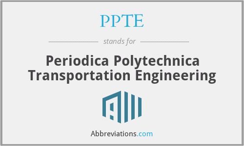 PPTE - Periodica Polytechnica Transportation Engineering